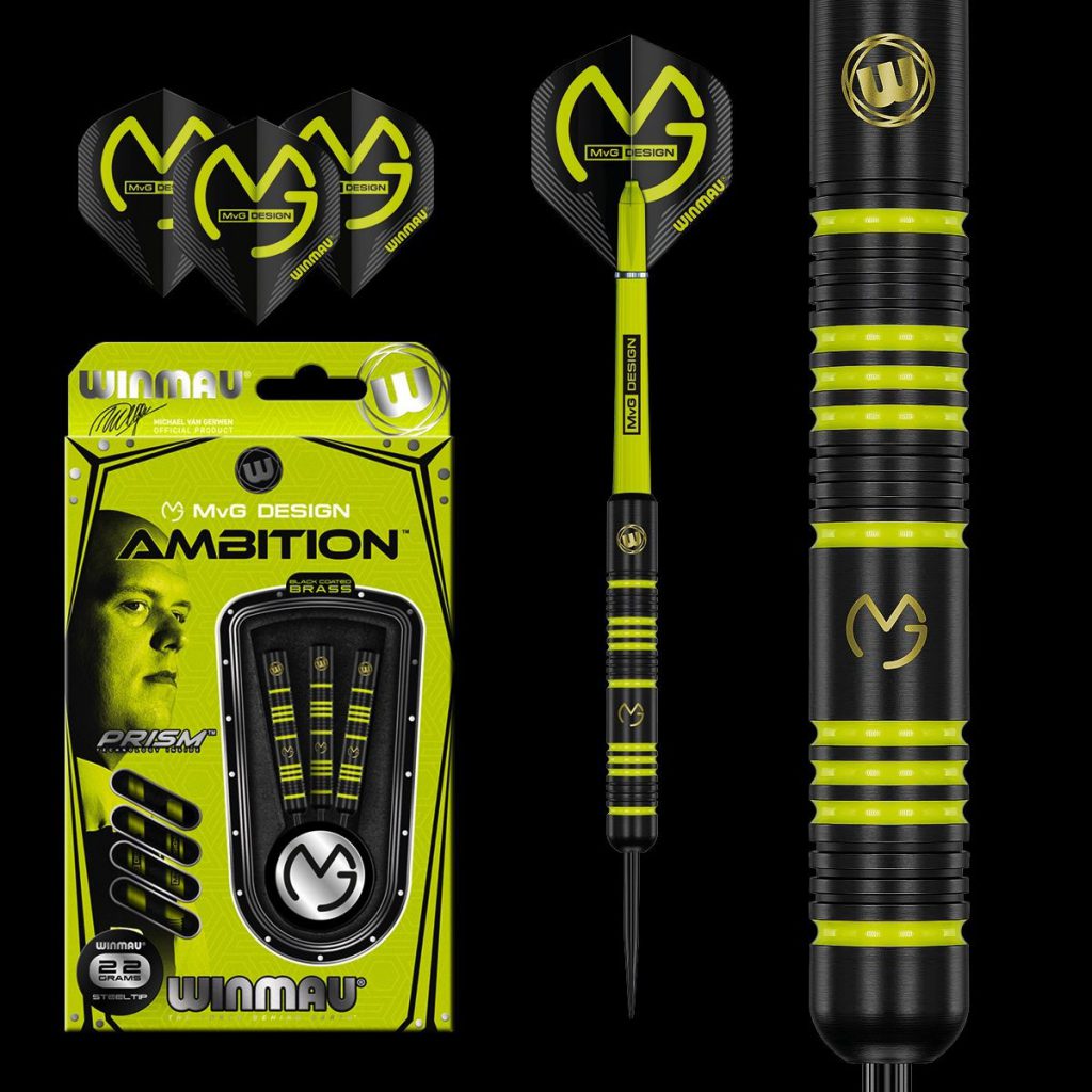 Terasotsaga mängunooled Winmau Michael van Gerwen - AMBITION messing ...